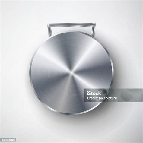 경쟁 게임은 메달 서식 파일 벡터입니다 현실적인 원 형상 배지입니다 기술 금속 질감 구멍 크롬 강철입니다 스포츠 행사 디자인