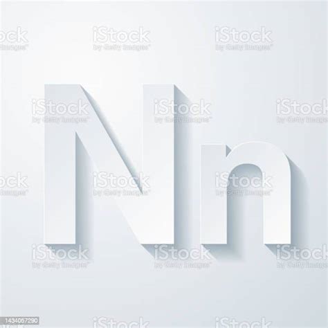 문자 N 대문자와 소문자 빈 배경에 종이 잘라내기 효과가 있는 아이콘 3차원 형태에 대한 스톡 벡터 아트 및 기타 이미지 3