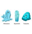 Turquoise Opaque Blue To Green Mineral Gem Rock Vector Image
