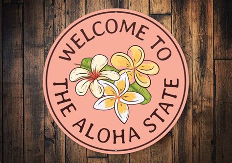 The Aloha State Hawaii State Decor Sign For Hawaii Hawaii Etsy