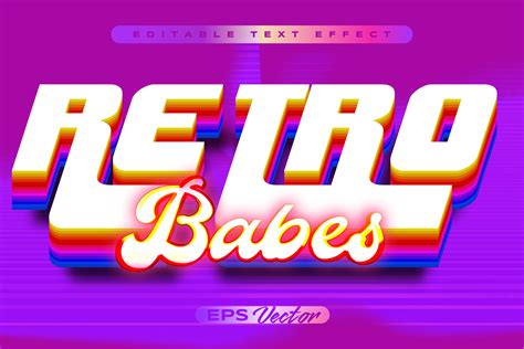 Retro Babes Editable Text Effect Graphic By Diqtam Creative Fabrica
