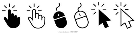 Computer Mouse Click Cursor Gray Arrow Stock Vector Royalty Free