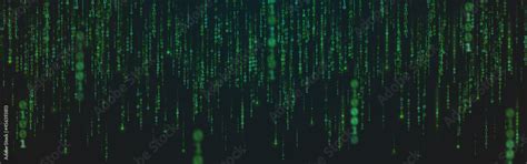 Matrix Background Green Falling Digits Zero And One Running Numbers