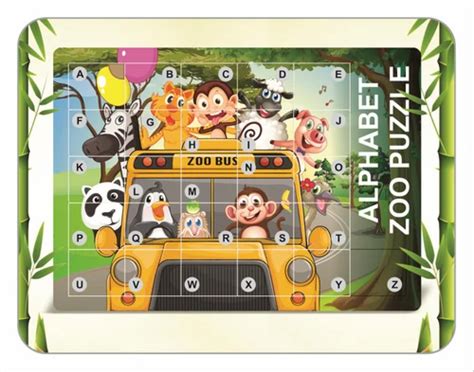 Educational Puzzle Multicolor Abcd Alphabet In Simple Jigsaw Puzzles