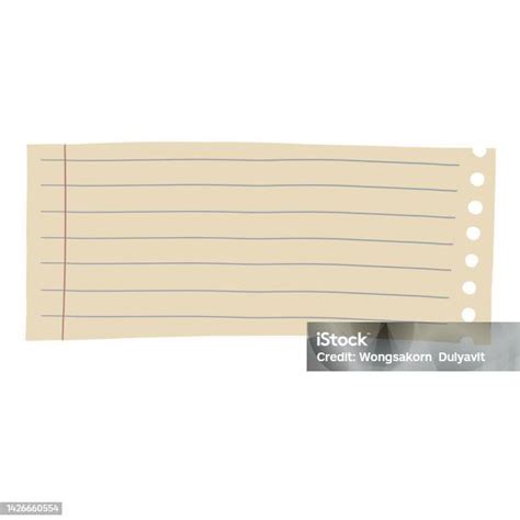 클리핑 패스가있는 흰색 배경에 격리 된 줄 지어있는 메모 용지를 닫습니다 만화 손으로 그린 스타일의 원 구멍이있는 메모장 용지