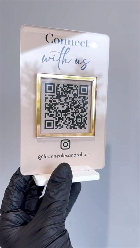 Mini QR Code Display Sign With Stand Mini Social Media Sign With QR Codes Personalised QR Code