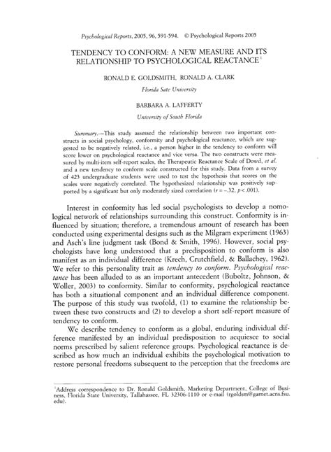 Pdf Tendency To Conform A New Measure And Its Relationship To