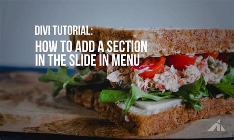 divi adding a section to the slide in menu almost inevitable tutorials