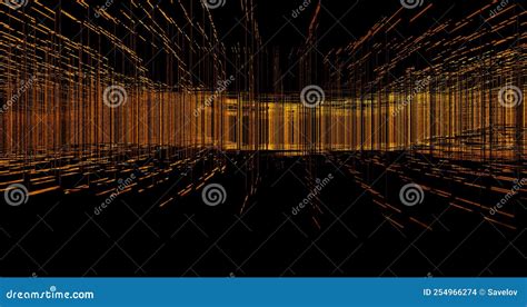 render with a surface made of a grid of rectangles in yellow light stock illustration