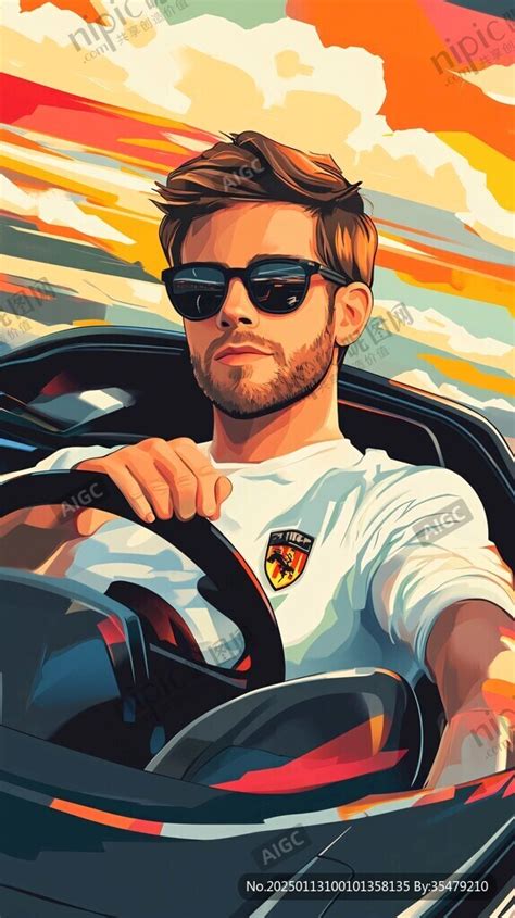 Ai创作图潮流运动人物海报 扁平运动系类插画 原创插画运动员 跑车线条飞驰电掣 速度激情雄心飞跃志向 汽车爱好者 世界杯文化系列插画 酷帅潮流
