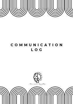 FREEBIE Communication Log By The Neuro SLP PLLC TPT