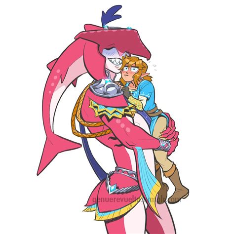Sidon X Link The Legend Of Zelda Legend Of Zelda Memes Legend Of Zelda Breath Spideypool