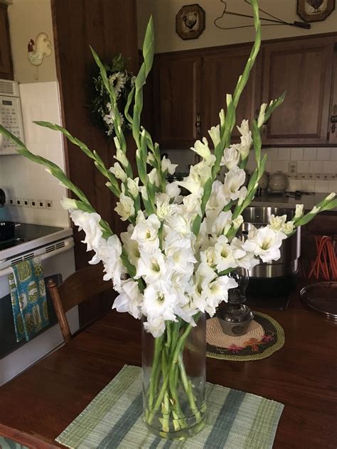 White Prosperity Gladioli Centerpiece For Wedding Reception Diy