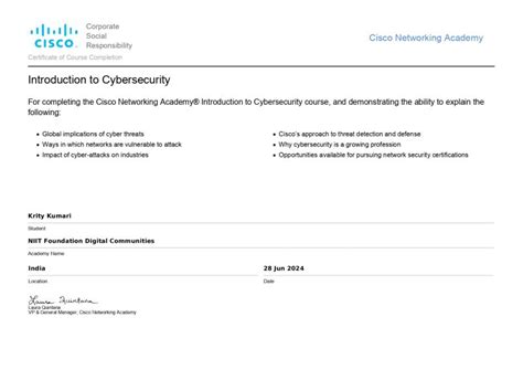 Krity Kumari On Linkedin Cybersecurity Continuouslearning Ciscocertified Techskills