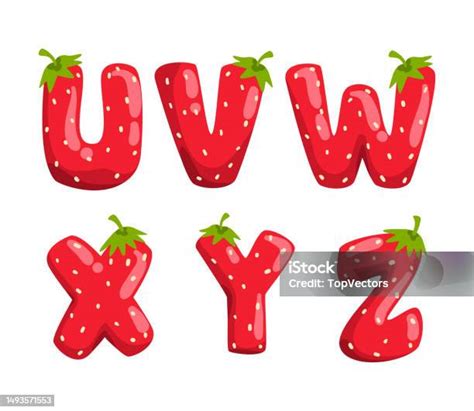잘 익은 붉은 육즙 베리 벡터 세트에서 영어 문자와 딸기 알파벳 0명에 대한 스톡 벡터 아트 및 기타 이미지 0명 개념