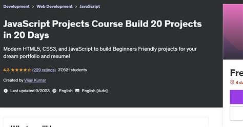 Javascript Projects Course Build 20 Projects In 20 Days Limited Slots