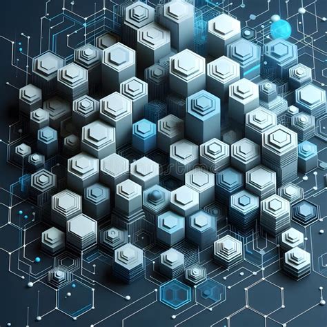 Abstract Technology Background With Hexagons 3d Rendering Stock Illustration Illustration Of