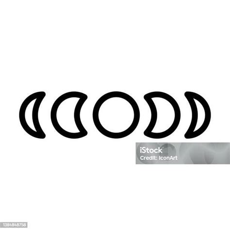 달은 기상 수집에서 아이콘을 단계 흰색 배경에 격리 된 얇은 선형 달 위상 달 공간 윤곽 선개 아이콘 라인 벡터 달 위상 기호 웹 및 모바일 기호 0명에 대한 스톡 벡터