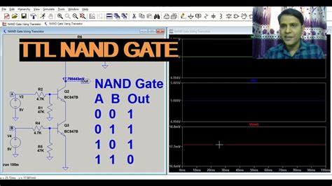 Lt Spice Ttl Nand Gate Simulation Nand Gate Using Transistor Digital Electronics Youtube