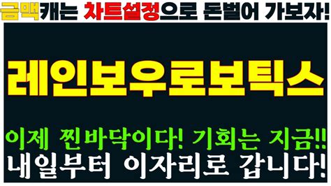 레인보우로보틱스 주식 나만 알고 있었는데차트설정 이대로만 해보세요 돈 들어옴 레인보우로보틱스차트분석 레인보우로보틱스전략 삼성로봇관련주 Youtube