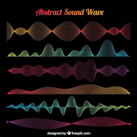 Premium Vector Great Selection Of Abstract Sound Waves With Different Colors
