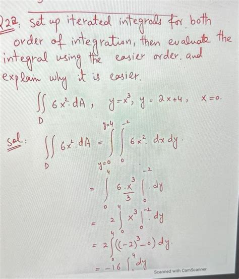 Solved 22 Set Up Iterated Integrals For Both Order Of Chegg Com