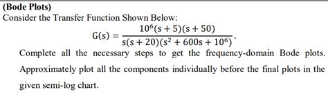 Solved Bode Plotsconsider The Transfer Function Shown