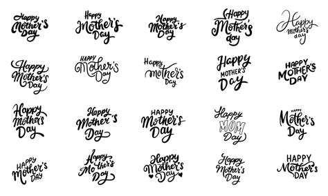 Premium Vector Happy Mothers Day Text Hand Drawn Vector Art