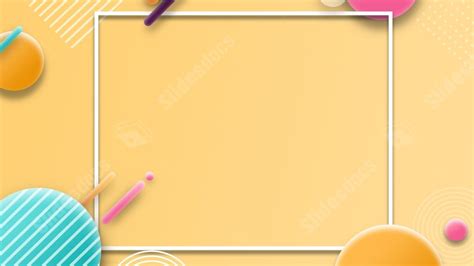 Geometric Abstract Yellow Border Business Fillet Rectangle Powerpoint Background For Free