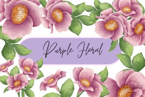 Purple Floral Watercolor Graphic By Mommywfh · Creative Fabrica