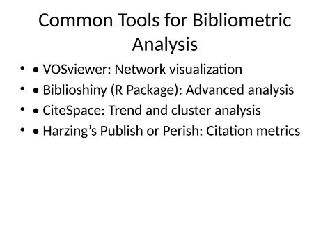 Stepsandtoolsforbibliometricanalysispptx