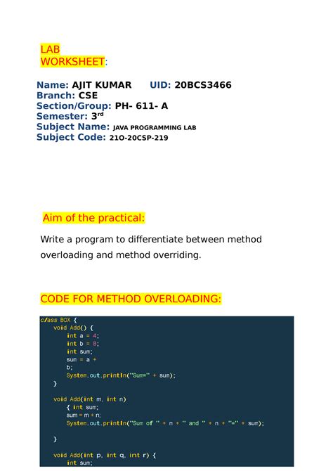 Final LAB MST Lab Mst Worksheet LAB WORKSHEET Name AJIT KUMAR UID