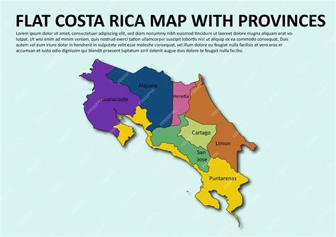 Mapa Plano De Costa Rica Con Provincias Vector Premium