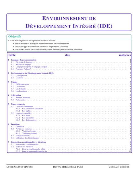 Environnement De DÉveloppement IntÉgrÉ Ide
