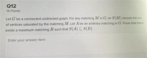 Solved Q Points Let G Be A Connected Undirected Graph Chegg