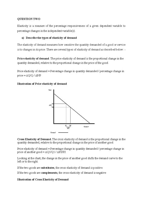 Econ 02 Summary Introduction To Economics Question Two Elasticity Is A Measure Of The