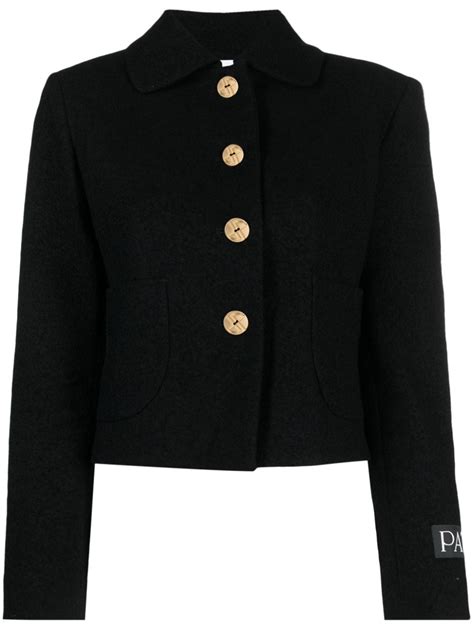 Patou Logo Patch Tailored Jacket Black Farfetch