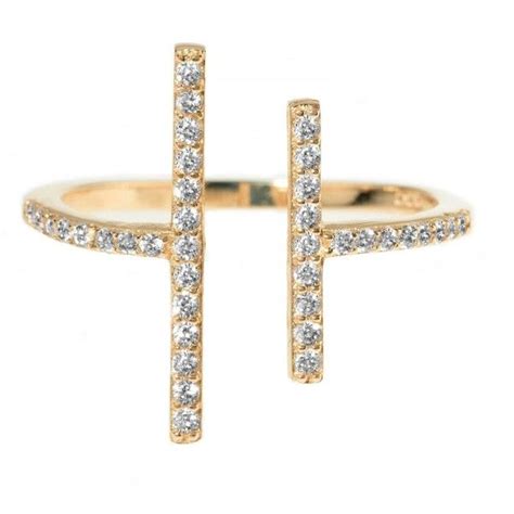 Talia Naomi Parallel Moves Pave Ring £195 Liked On Polyvore