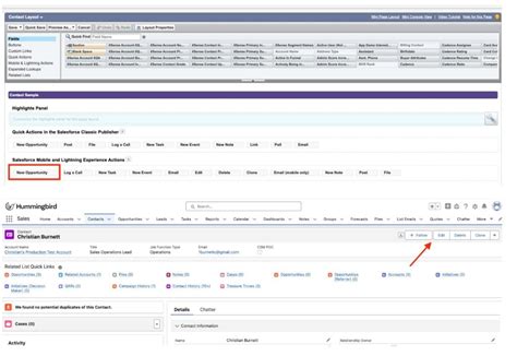 Why New Opportunity Quick Action Button Isnt Showing On Contact