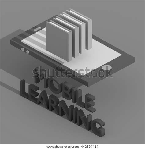 Mobile Learning Concept 3d Illustration Stock Illustration 442894414 Shutterstock
