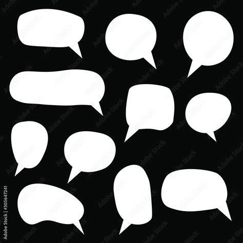 Cartoon Style Speech Bubbles Isolated Vector Illustration Stock