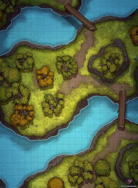 River Crossing Battle Map For Dungeons And Dragons And Pathfinder Swamp