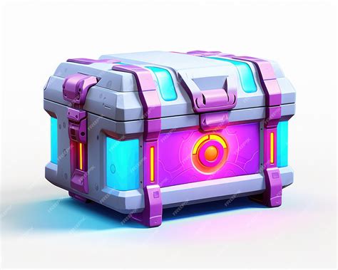 Premium Photo Neon Futuristic Loot Crate Treasure Chest Vector Illustration For Game Desgin