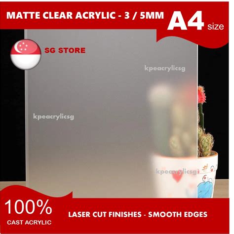 Ready Stock A4 Size Matte Clear Acrylic Sheet Plexiglass 3