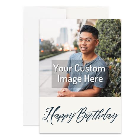Personalized Happy Birthday Card Custom Your Photo Image Upload Your