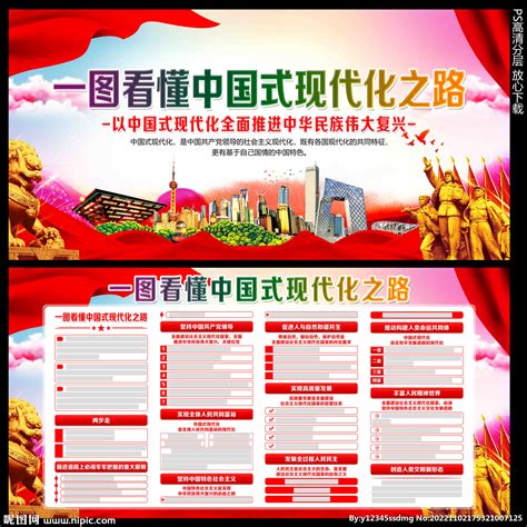 中国式现代化展板设计图 展板模板 广告设计 设计图库 昵图网