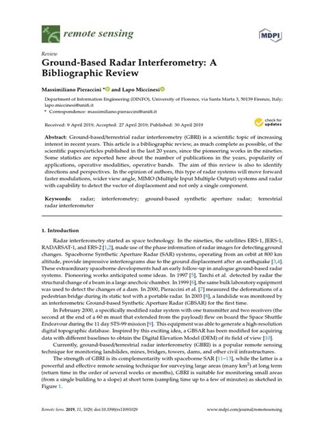 Ground Based Radar Interferometry Pierracini Miccinesi 2019 Pdf