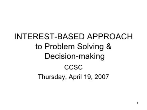 Interest Based Approachfin 041307