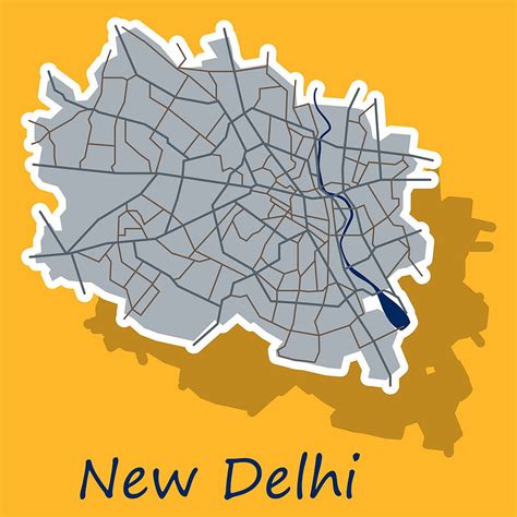 뉴 델리지도 스티커 스타일 디자인 벡터 Eps Ai Uidownload