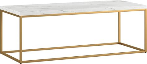 abraham ivy artur rectangular coffee table with faux marble top shopstyle